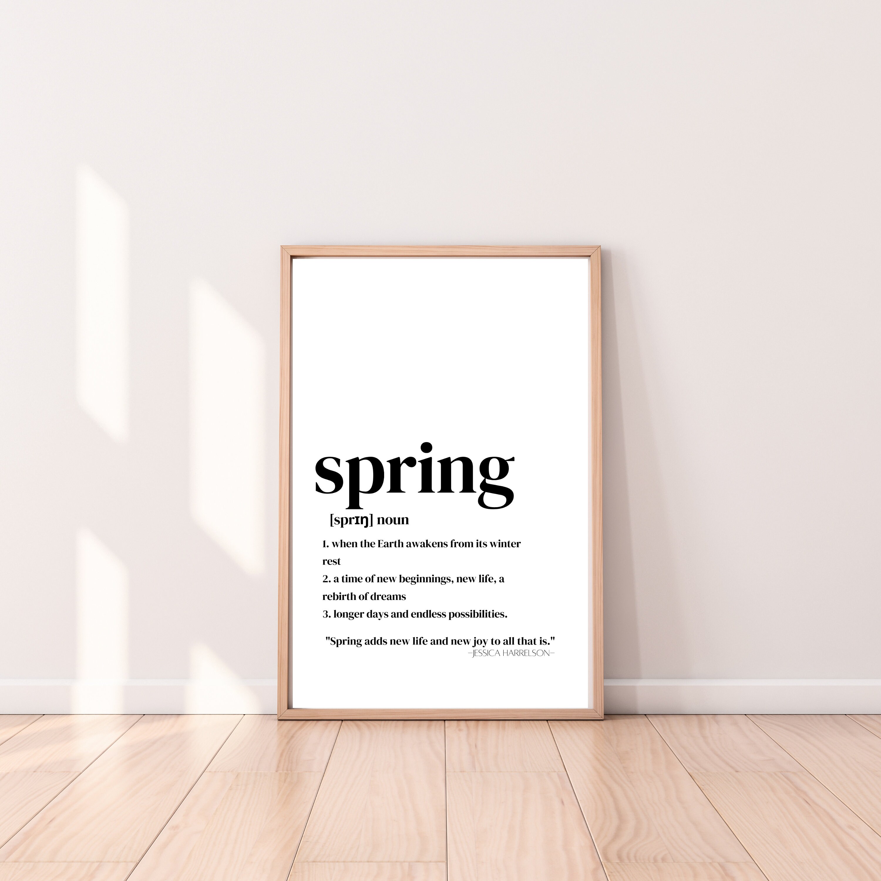 Spring Definition Printable | Instant Download, Digital Art | Minimal ...