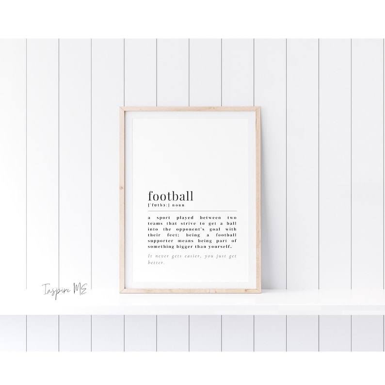 Football Definition Printable Instant Download, Digital Art Minimal ...