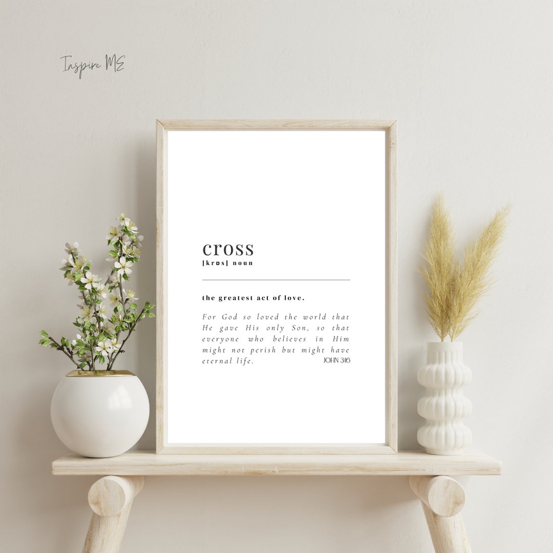 Cross Definition Print Instant Download, Digital Art Minimal Bible ...