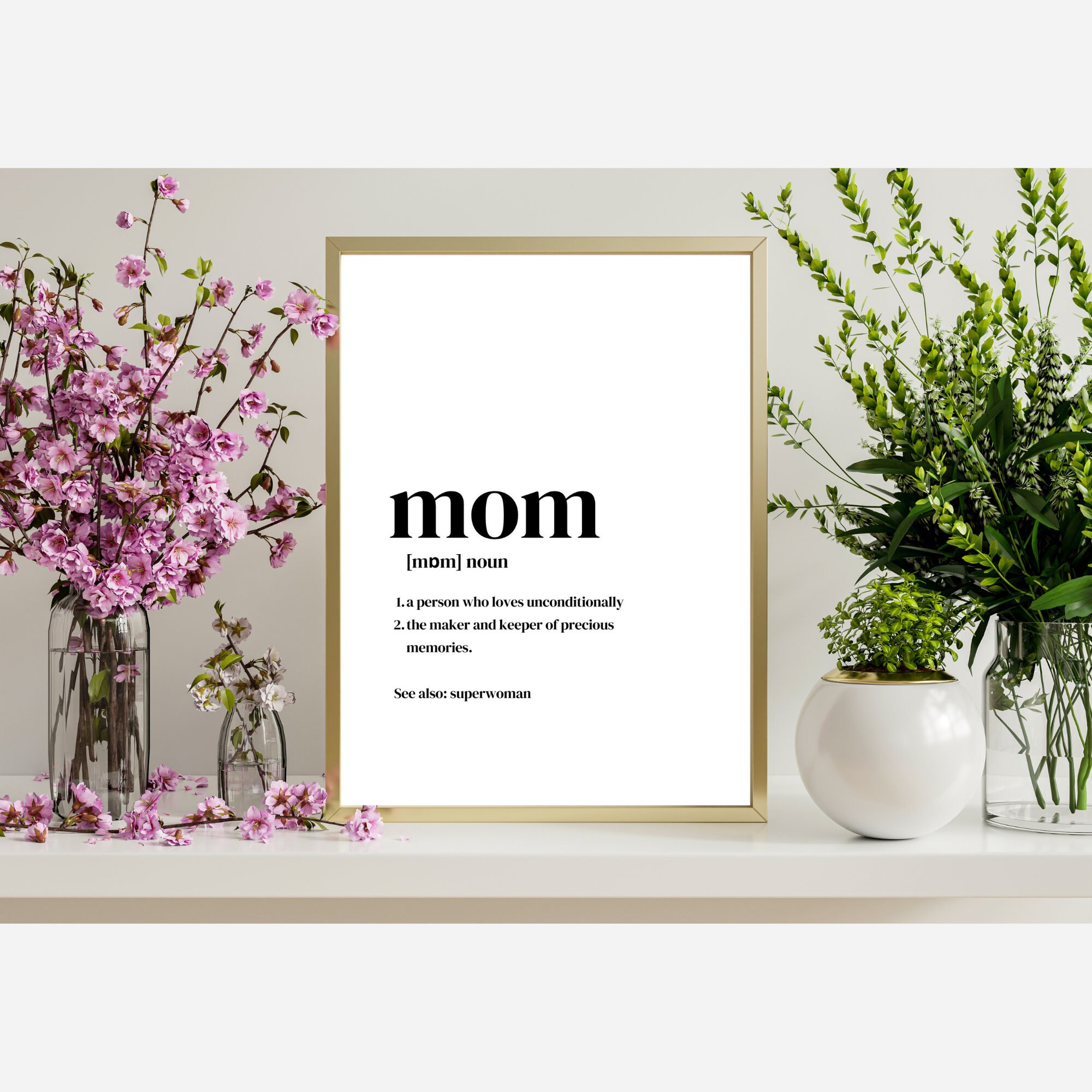Mom Definition Printable Instant Download, Digital Art Minimal Mother ...