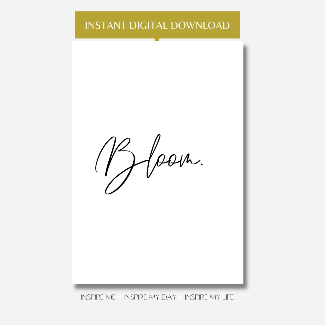 Bloom Spring Printable Instant Download, Digital Art Minimal Floral ...