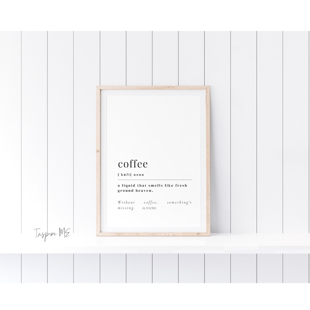 Coffee Definition Printable Instant Download, Digital Art Minimal ...