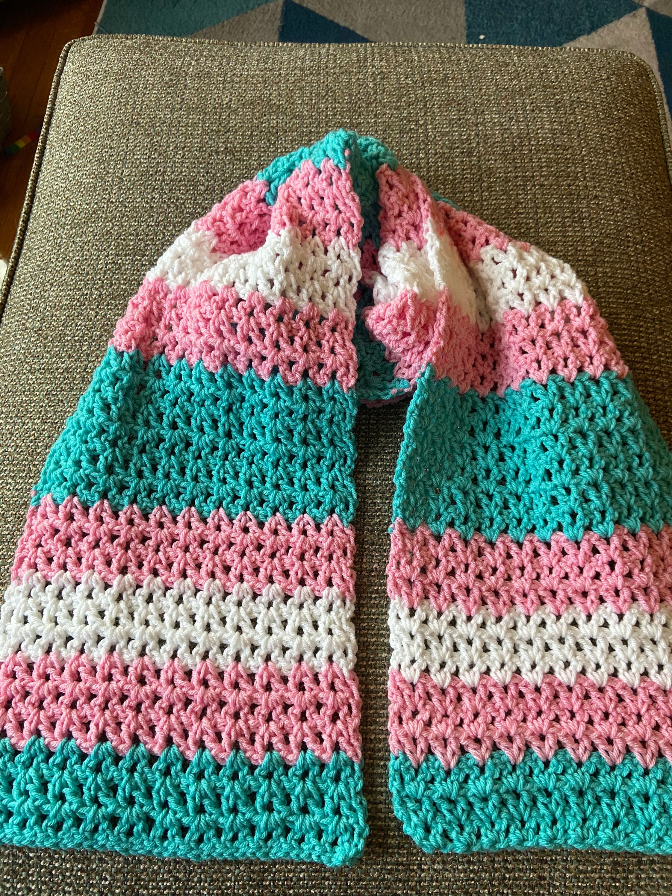 Trans Pride V-Stitch Scarf | Etsy