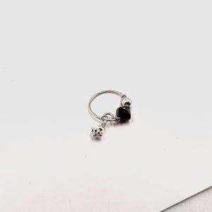 Silver Dangling Nose Ring, Indian Nose Hoop, 22G Daith Earring ...