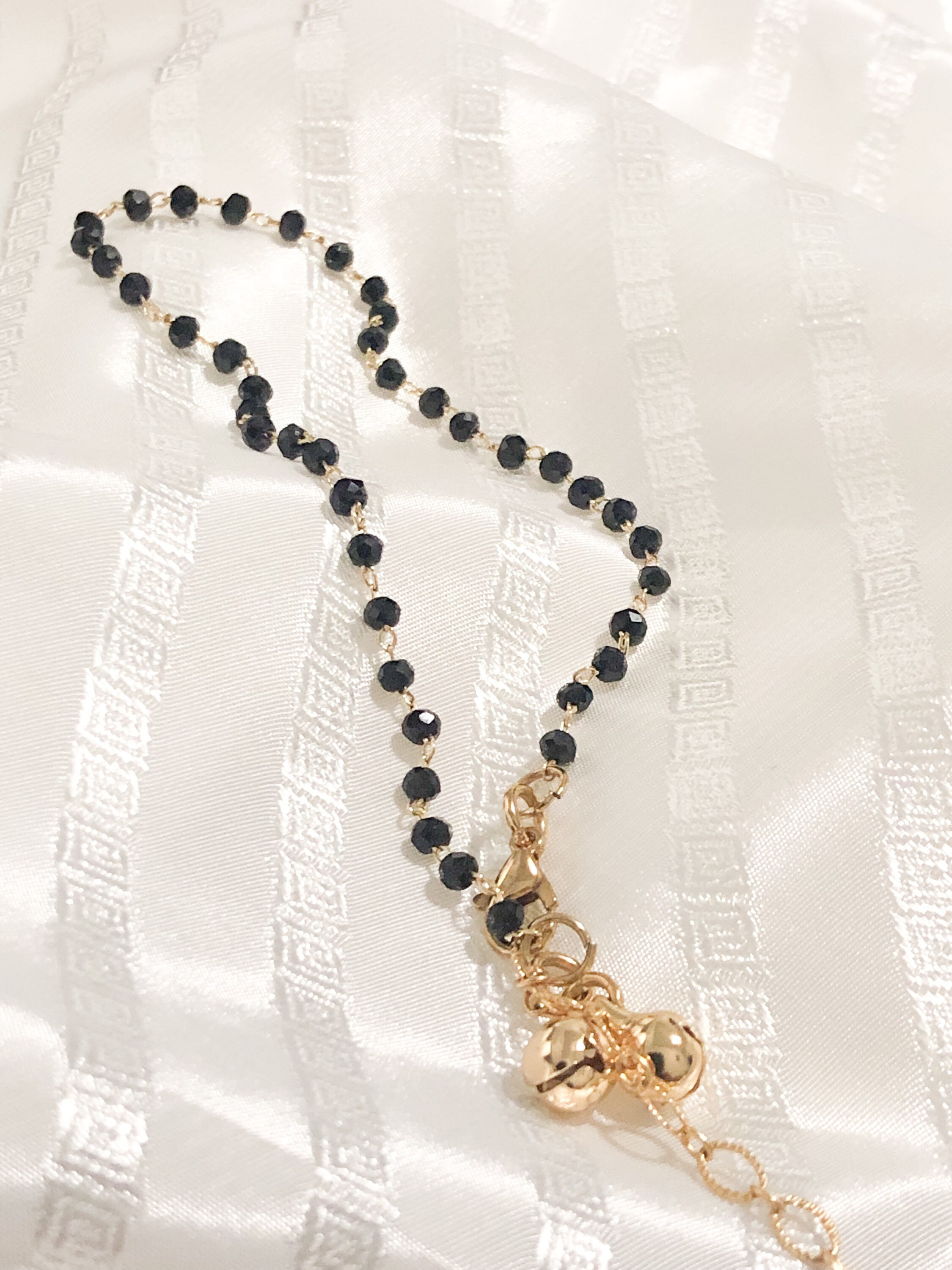 Black Beaded Anklet: Gold Indian Bell Boho Beach Jewelry - Etsy