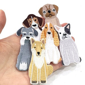 Dog Patch, Dog Iron-on Patch, Dog Embroidered Applique - Etsy