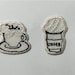 Tiny Coffee Cup Patch, Cream Coffee Iron-on Patch, Take Out Coffee Iron ...