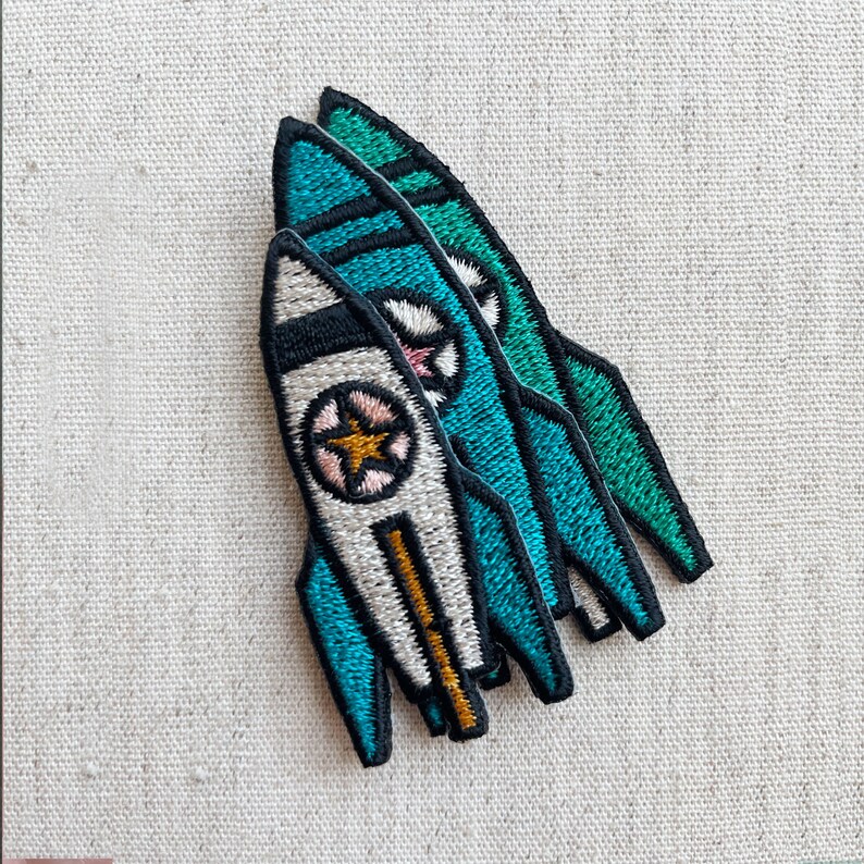 Rocket Patch Rocket Space Iron-on Patch Rocket Badge - Etsy