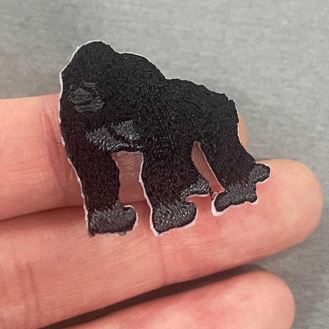 Tiny Gorilla Patch, Gorilla Iron-on Patch, Gorilla Embroidery Patch - Etsy