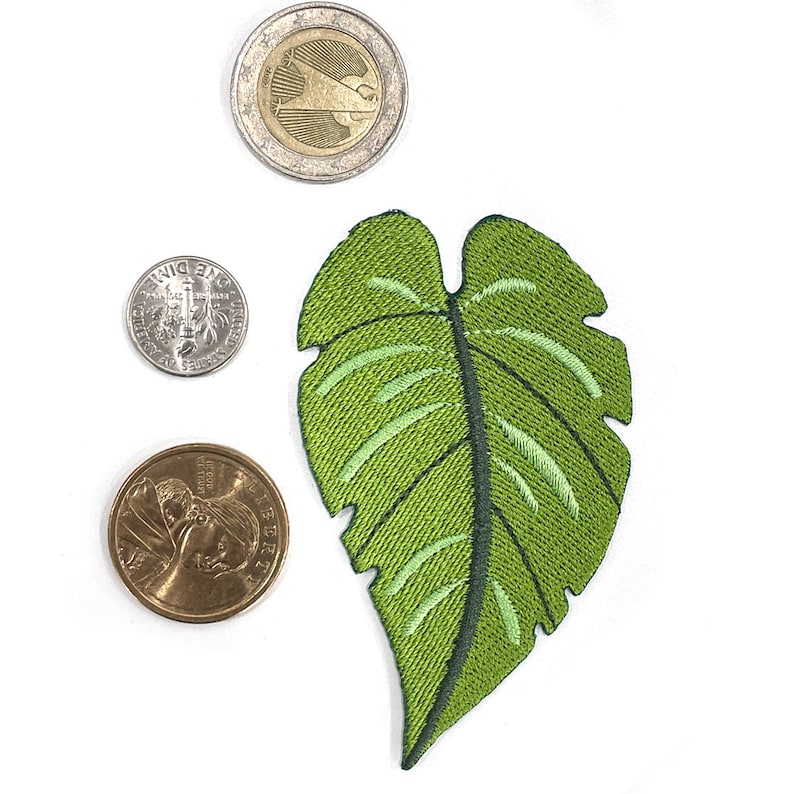 Green Leaf Patch, Big Leaf Iron-on Patch, Green Leaf Embroidered - Etsy