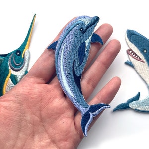 Marlin Patch, Dolphin Iron-on Patch, Shark Patch - Etsy
