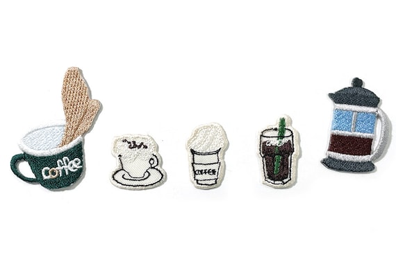 Tiny Coffee Cup Patch Cream Coffee Iron-on Patch Take Out - Etsy