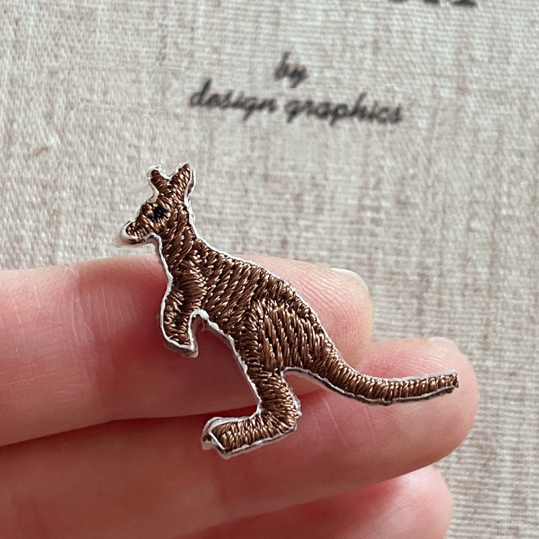 Tiny Kangaroo Patch, Kangaroo Iron-on Patch, Kangaroo Embroidery Patch ...