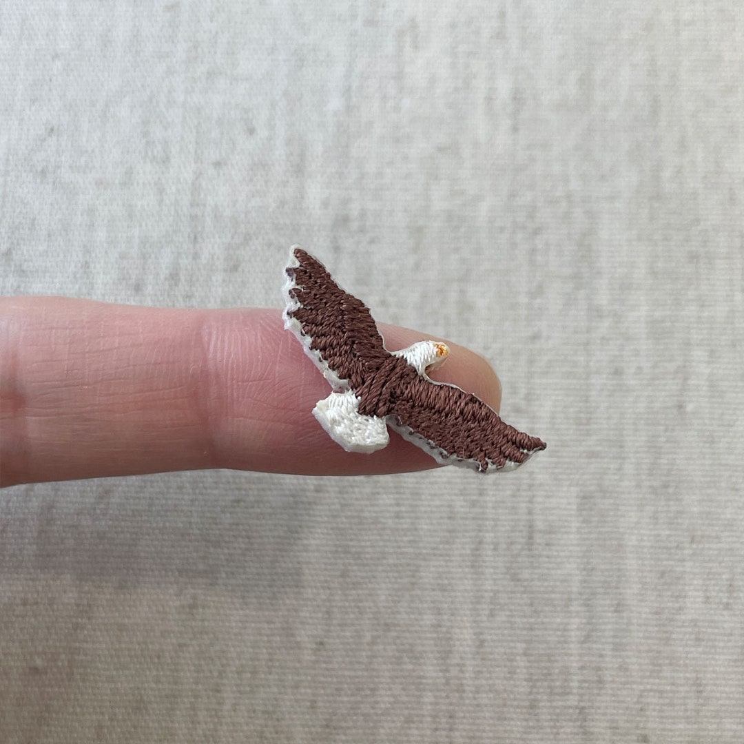 Flaying Tiny Falcon Patch, Eagle Iron On, Hawk Applique, Gift for Bird ...