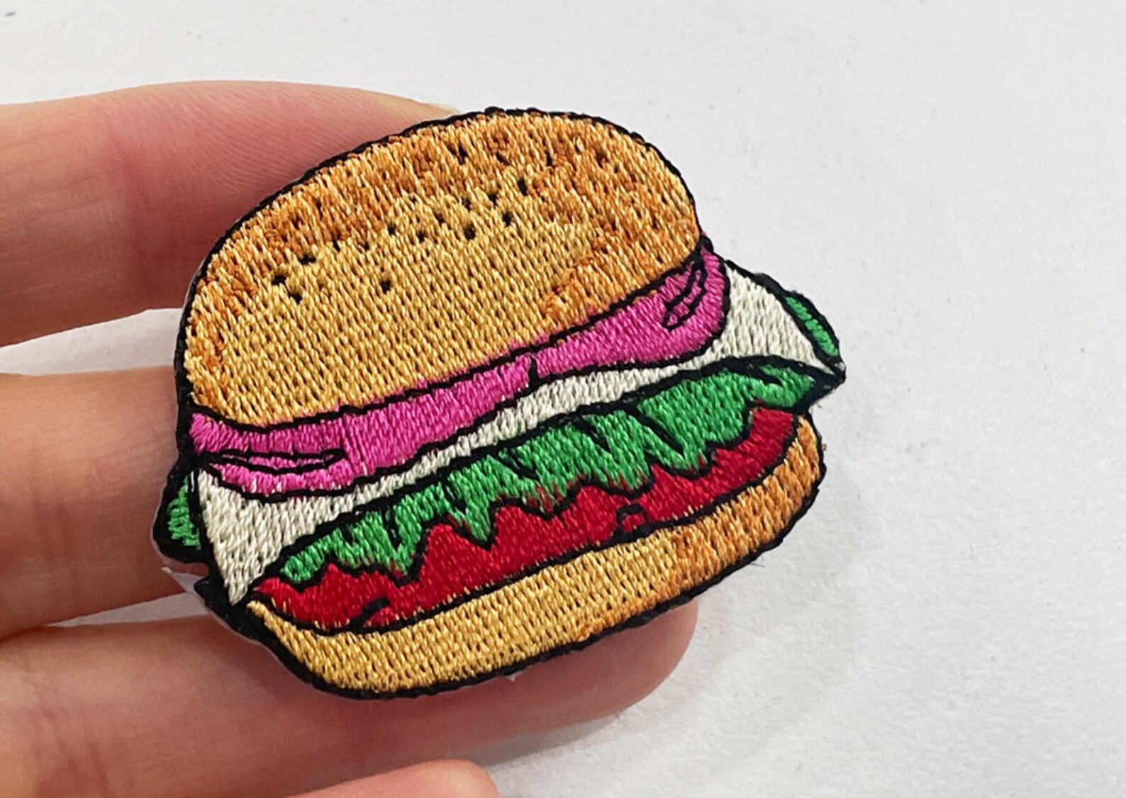 Hamburger Patch Hamburger Iron-on Patch Hamburger | Etsy