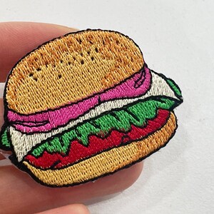 Hamburger Patch Hamburger Iron-on Patch Hamburger - Etsy