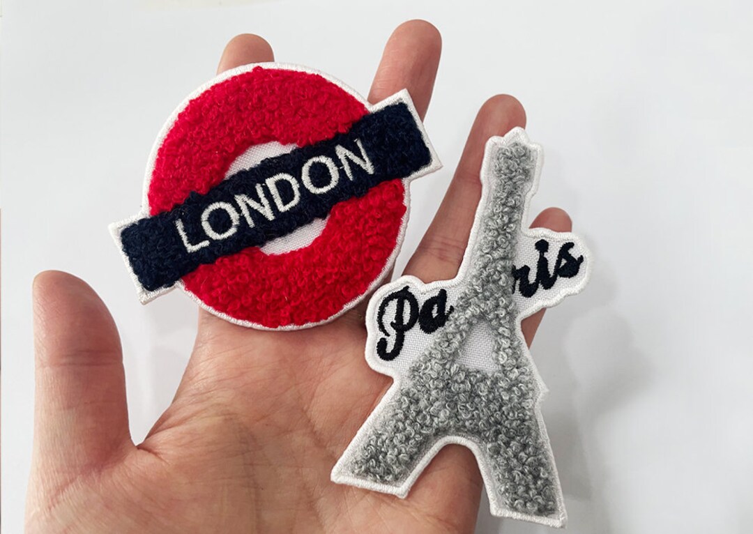 London Chenille Patch, Eiffel Tower Chenille Patch, London Iron-on ...