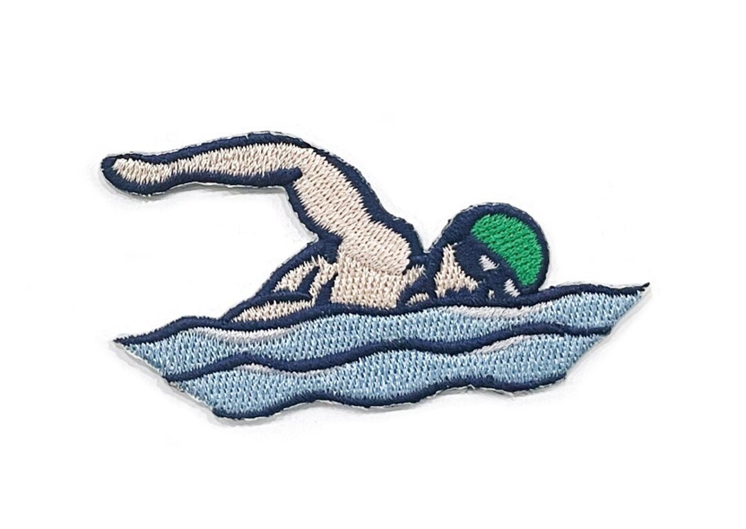 Swimming Patch, Swimming Iron-on Patch, Swimmer Embroidery - Etsy