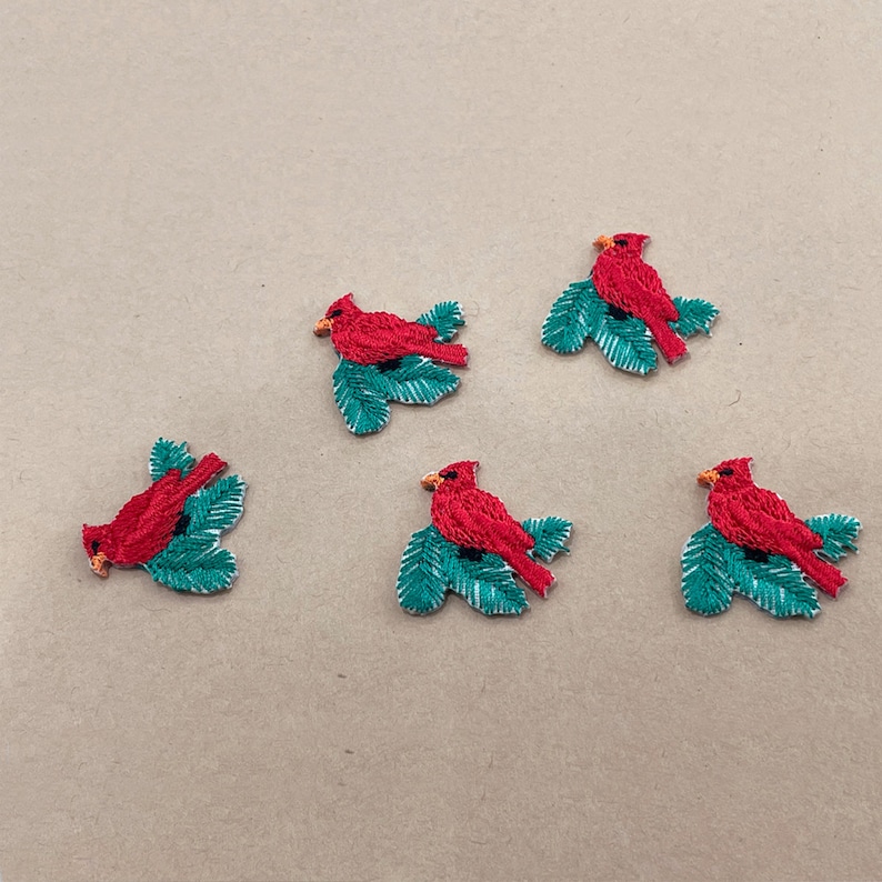 Tiny Cardinal Patch, Little Cardinal Patch Iron On, Bird Applique, Gift ...