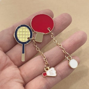 Ping-pong Table Tennis Badge, Badminton Pin, Chain Badge, Enamel Pin ...