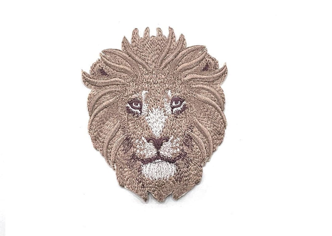 Lion Patch, Lion Iron-on Patch, Lion Iron-on Badge, Lion Face ...