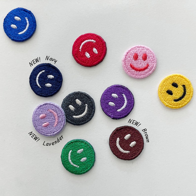 Smile Face Patch Happy Face Iron-on Patch Funny Face Iron-on - Etsy