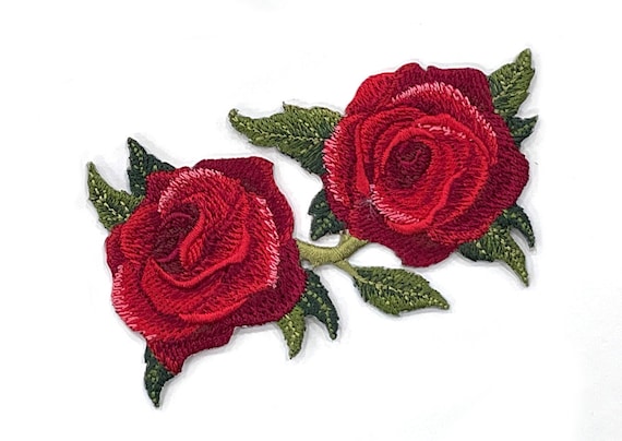 Red Rose Patch Flower Patch Flower Iron-on Patch Flower | Etsy