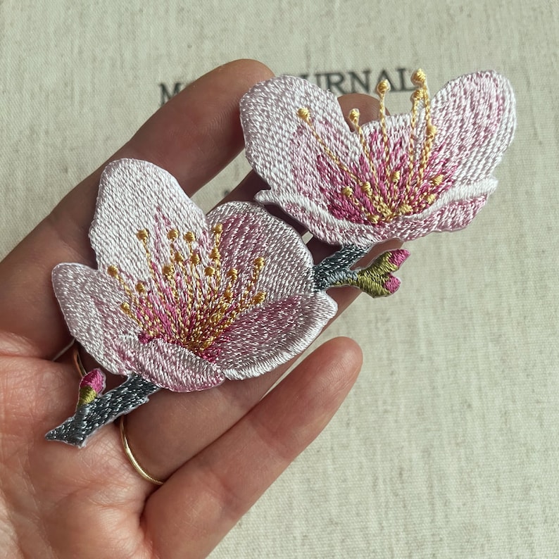 Pink Flower Patch, Flower Patch, Flower Iron-on Patch, Flower Iron-on ...