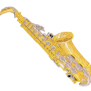 Big Saxophone Patch, Saxophone Iron-on Patch, Musical Instrument ...