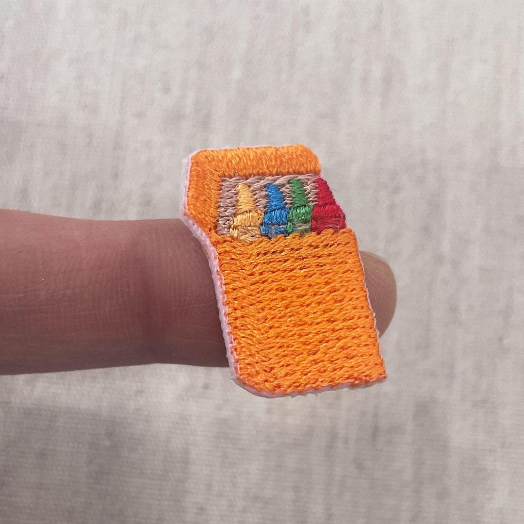 NEW! Tiny Crayon Patch, Crayon Iron-on Patch, Crayon Embroidered ...