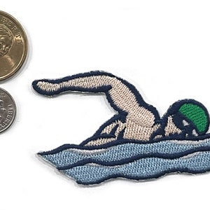 Swimming Patch, Swimming Iron-on Patch, Swimmer Embroidery - Etsy