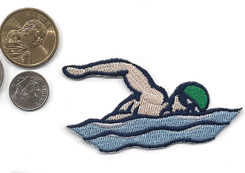 Swimming Patch Swimming Iron-on Patch Swimmer Embroidery - Etsy
