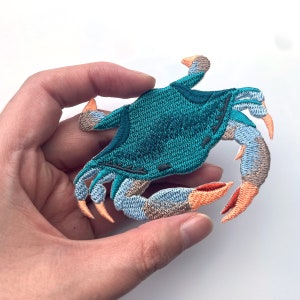Blue Crab Patch, Crab Iron-on Patch - Etsy