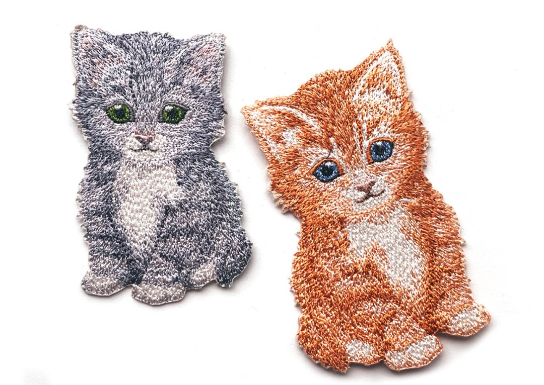 Kitten, Cat Patch, Cat Embroidered Patch Iron on Patch - Etsy