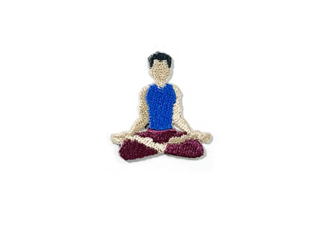 Yoga Patch, Yoga Position Iron-on Patch, Yoga Iron-on Badge, Yoga Man ...