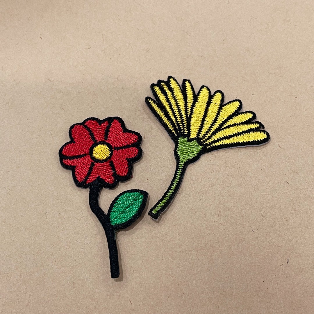 Small Flower Patch, Flower Iron-on Patch, Flower Iron-on Badge, Flower ...