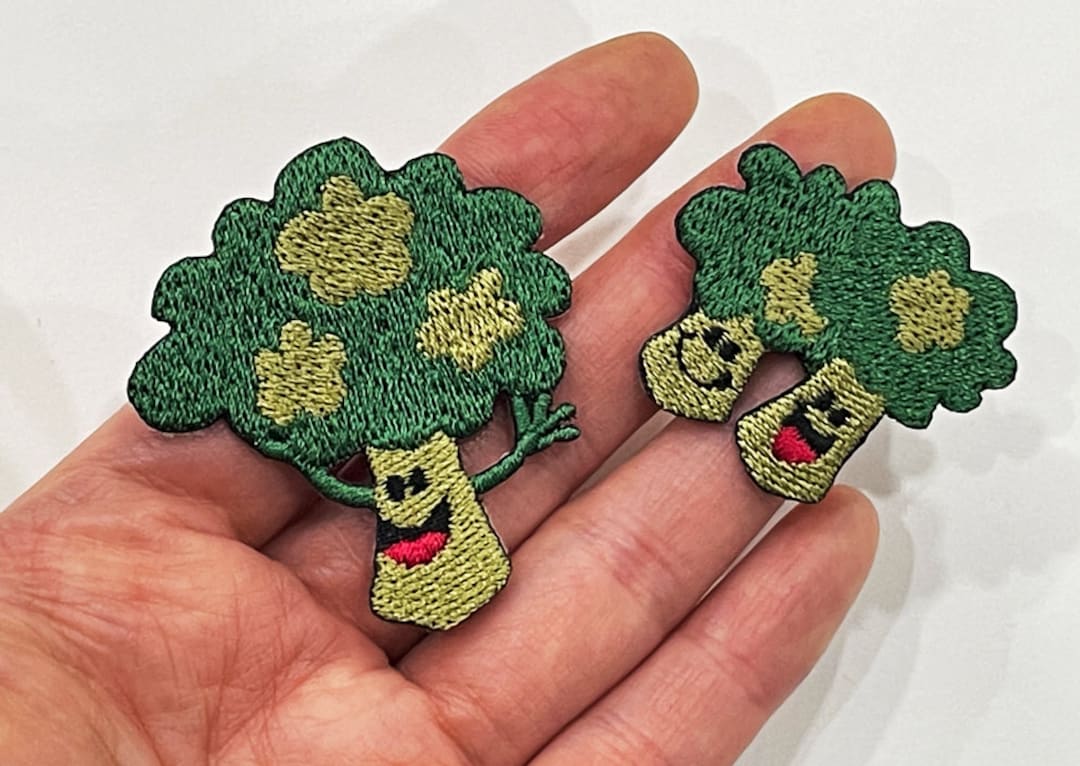 Broccoli Patch, Broccoli Iron-on Patch, Broccoli Embroidered Single ...