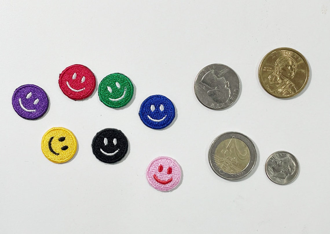 Smile Face Patch Happy Face Iron-on Patch Funny Face Iron-on - Etsy