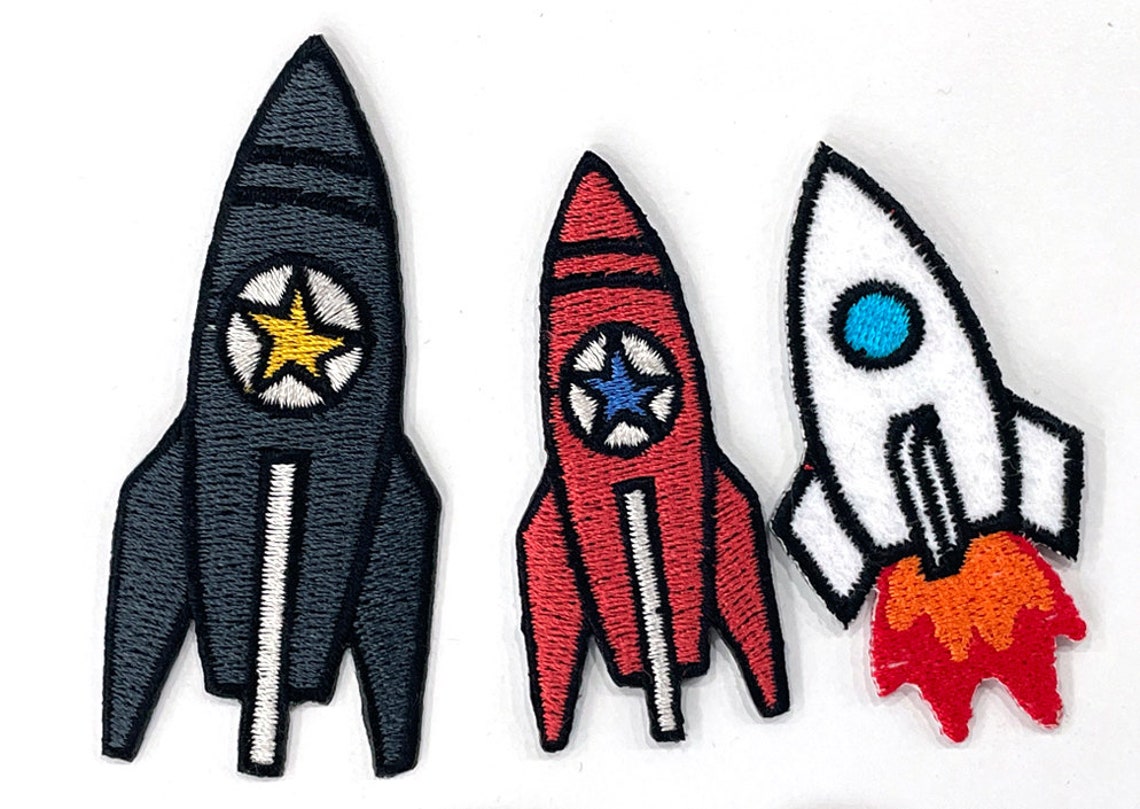 Rocket Patch Rocket Space Iron-on Patch Rocket Badge - Etsy
