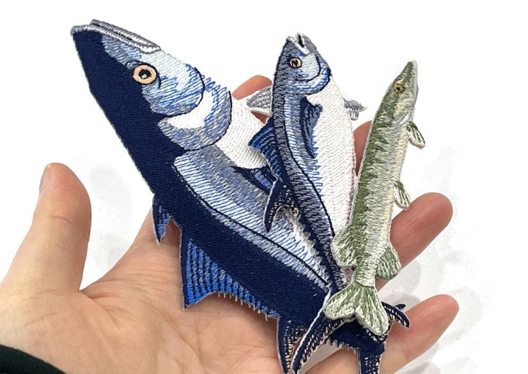 Fish Patch, Fish Iron-on Patch, Fish Iron-on Badge, Fish Embroidered ...