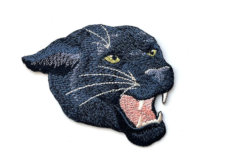 Panther Head Patch, Panther Iron-on Patch, Panther Iron-on Badge ...