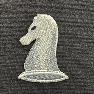White Knight Piece Patch, Chess Embroidered Patch Iron-on - Etsy