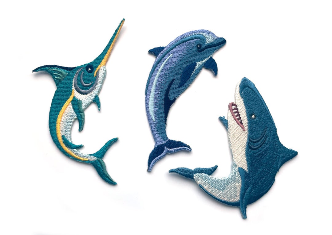 Marlin Patch, Dolphin Iron-on Patch, Shark Patch - Etsy