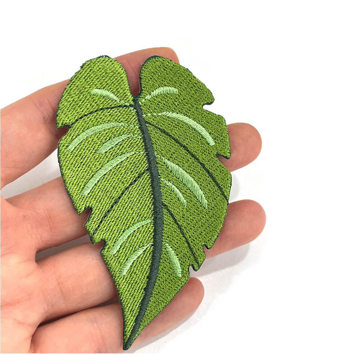 Green Leaf Patch, Big Leaf Iron-on Patch, Green Leaf Embroidered - Etsy