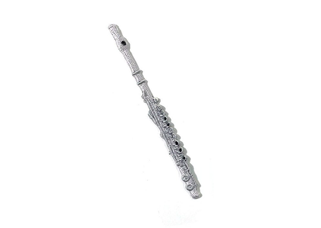 Flute Patch, Flute Iron-on Patch, Flute Embroidered Applique, Flute ...