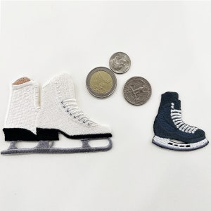 Figure Skate Patch, Ice Skating Iron-on Patch, Winter Sport Embroidered ...
