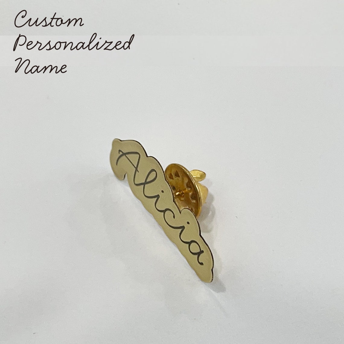 Custom Personalized Name Raw Brass Pin Custom Engraved Pin - Etsy