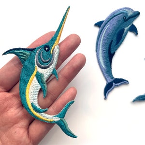 Marlin Patch, Dolphin Iron-on Patch, Shark Patch - Etsy