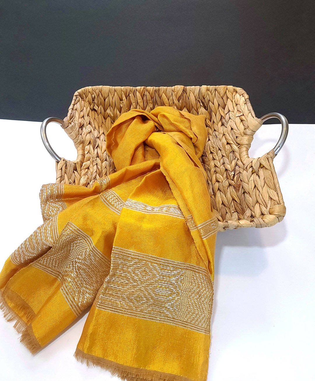 New Hand Woven Gold Ethiopian/habesha Scarf/shawl. 100% Cotton - Etsy