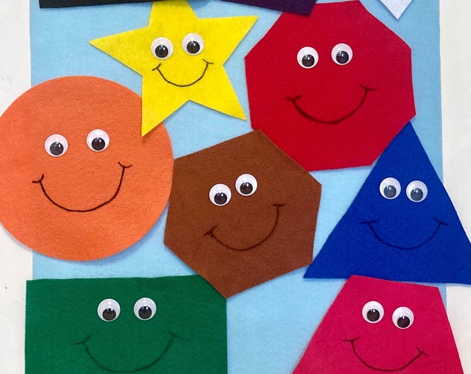 10 GIANT Happy Shapes Felt Board/flannel Board Teaching Resource ...